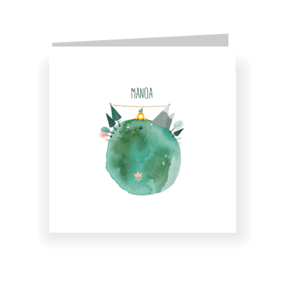 Geboortekaartje Wereldbol waterverf reizen auto